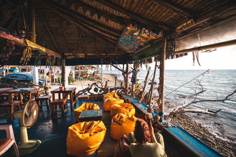 Relaxing Cafe on the Beach on the Island Editorial Stock Image - Image ...