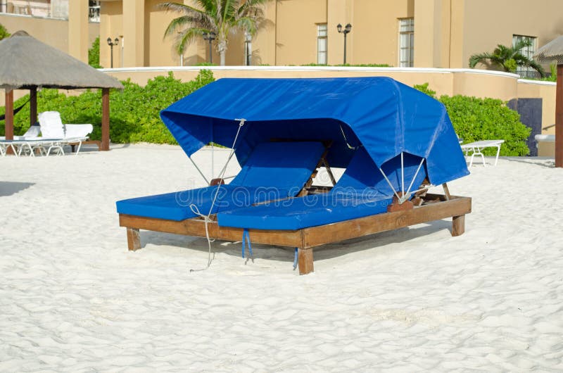 Relaxing Chairs at Beach for Sun Bath Stock Photo - Image of vacation ...