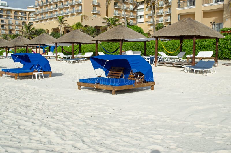 Relaxing Chairs at Beach for Sun Bath Stock Image - Image of beach ...