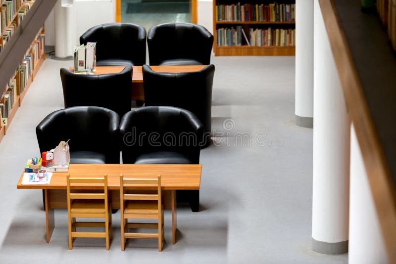 Relaxing Chairs in a Library Stock Image - Image of relax, comfortable ...