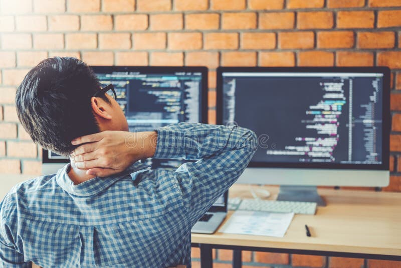 Relaxing Developing Programmer Development Website Design And Coding Technologies Working In