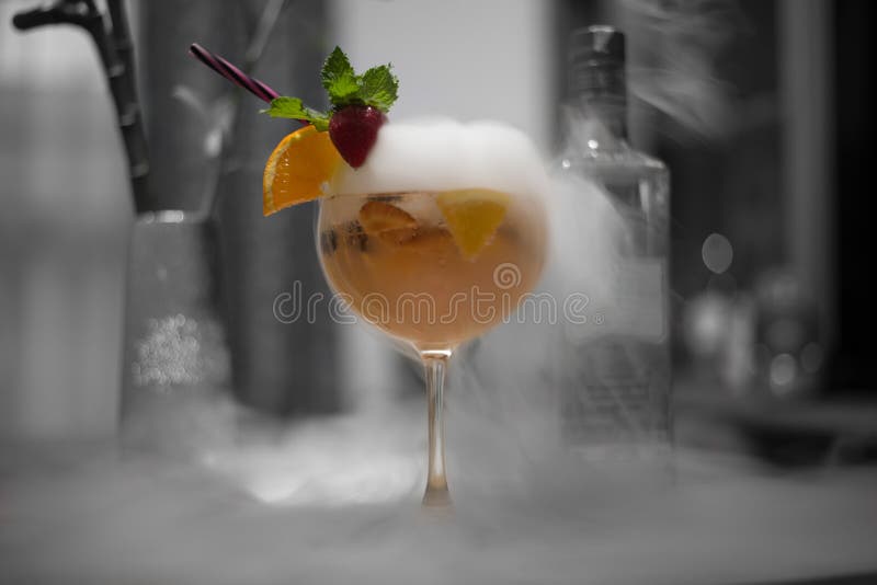 Relaxing Evening Having a Special Cocktail with Friends. Magic Cocktail ...