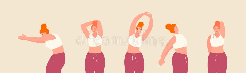 Relaxing Exercises for the Neck, Back and Shoulder Muscles Stock Vector ...
