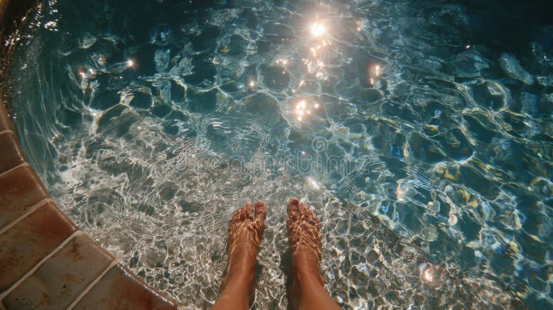 Relaxing Feet in a Sparkling Pool Stock Illustration - Illustration of ...