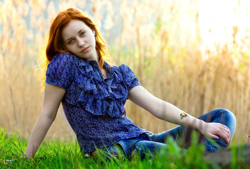 Relaxing girl stock photo. Image of hope, golden, happy - 14296434