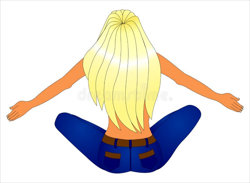 Relaxing girl stock vector. Illustration of carefree - 83710587