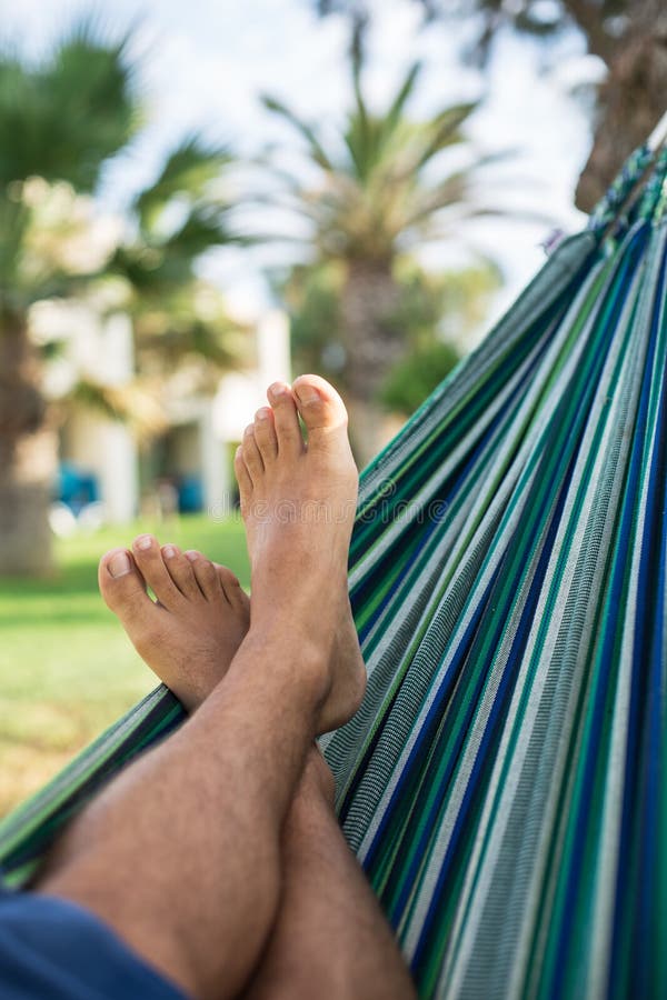 Relaxing in the hammock. stock image. Image of caucasian - 67833891