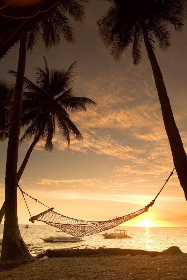 Relaxing hammock sunset stock image. Image of tropical - 2927021