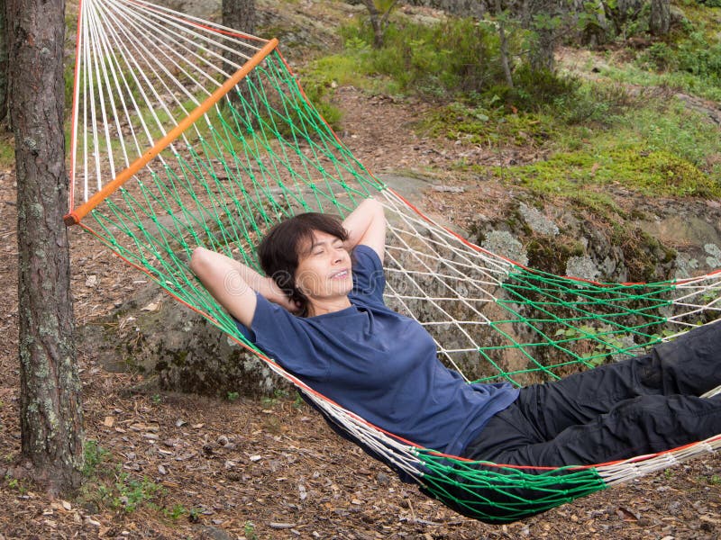 Relaxing in hammock stock photo. Image of nature, outdoors - 75361948