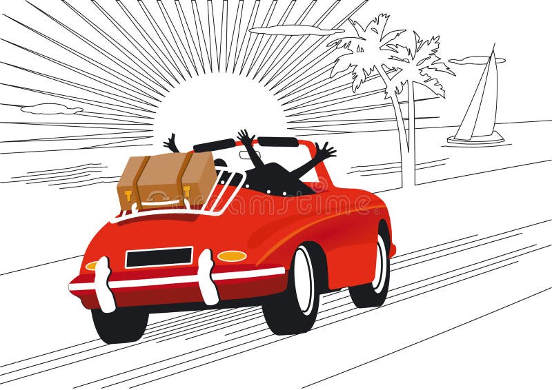 Relaxing holidays by car stock vector. Illustration of summer - 21417980