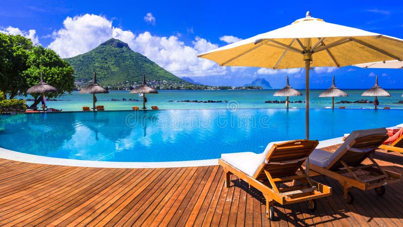 Relaxing Holidays in Tropical Paradise in Mauritius Island Stock Image ...