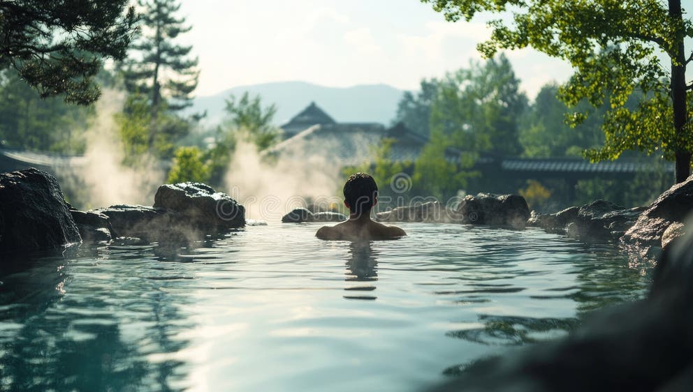 Relaxing Hot Spring Experience Stock Image - Image of travel, natural ...