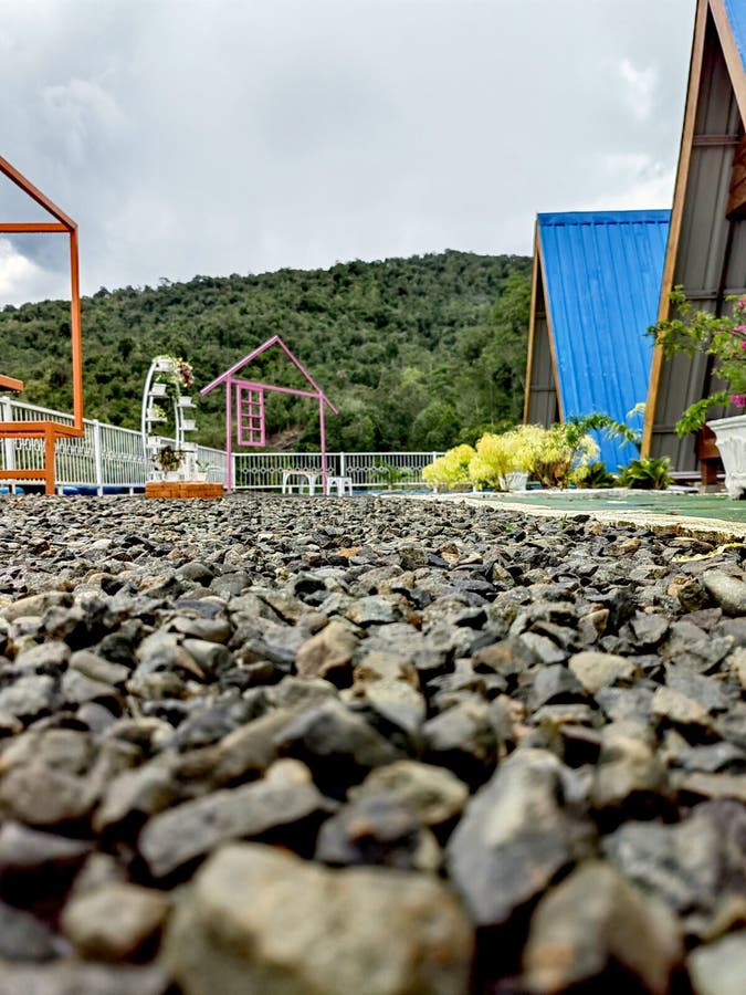 A Relaxing House with Beautiful Natural Scenery Stock Photo - Image of ...