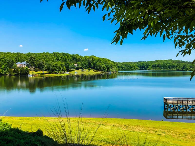 Relaxing Lakeside stock image. Image of green, tranquil - 118382971