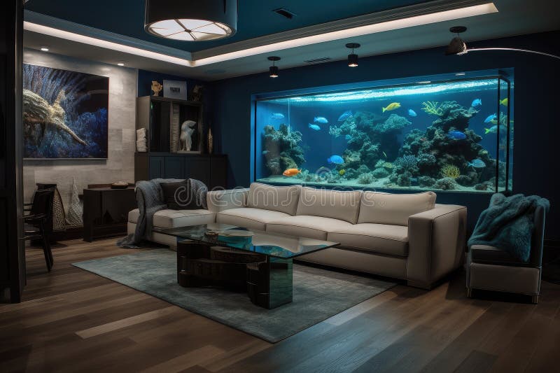 Relaxing Living Room with Aquarium Featuring Underwater Sounds and ... Relaxing Living Room with Aquarium Featuring Underwater Sounds and ...