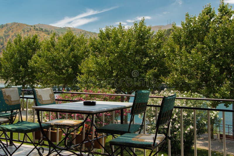 Relaxing Location with a View of the Flowery Park Stock Photo - Image ...