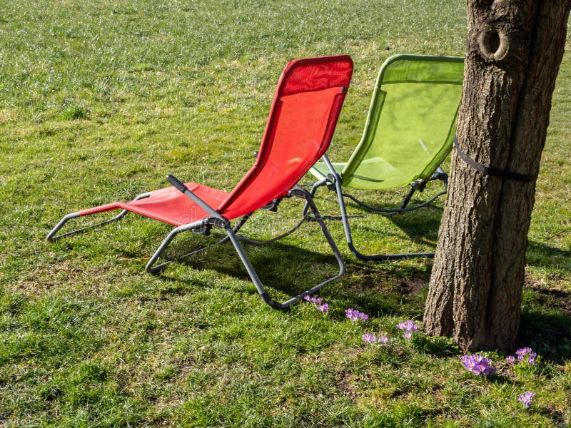 Relaxing on a Lounge Chair in Spring Stock Image - Image of love, wood ...