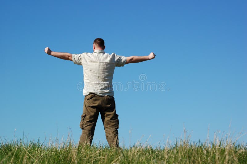 Relaxing man stock image. Image of happiness, health, blue - 5010197