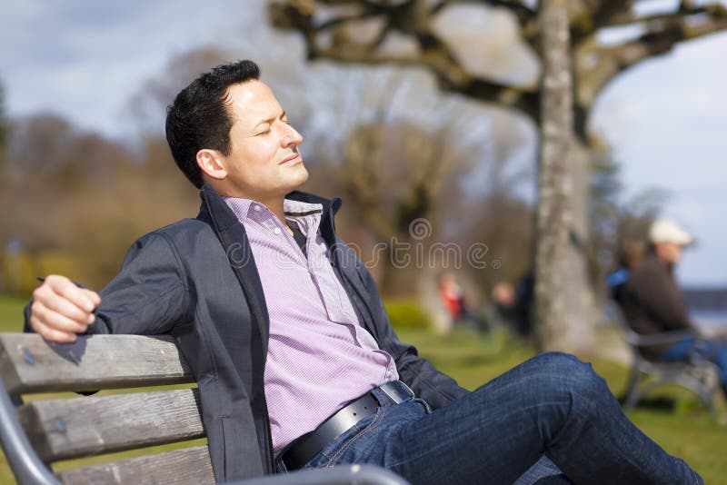 Relaxing man stock photo. Image of portrait, break, black - 30422640