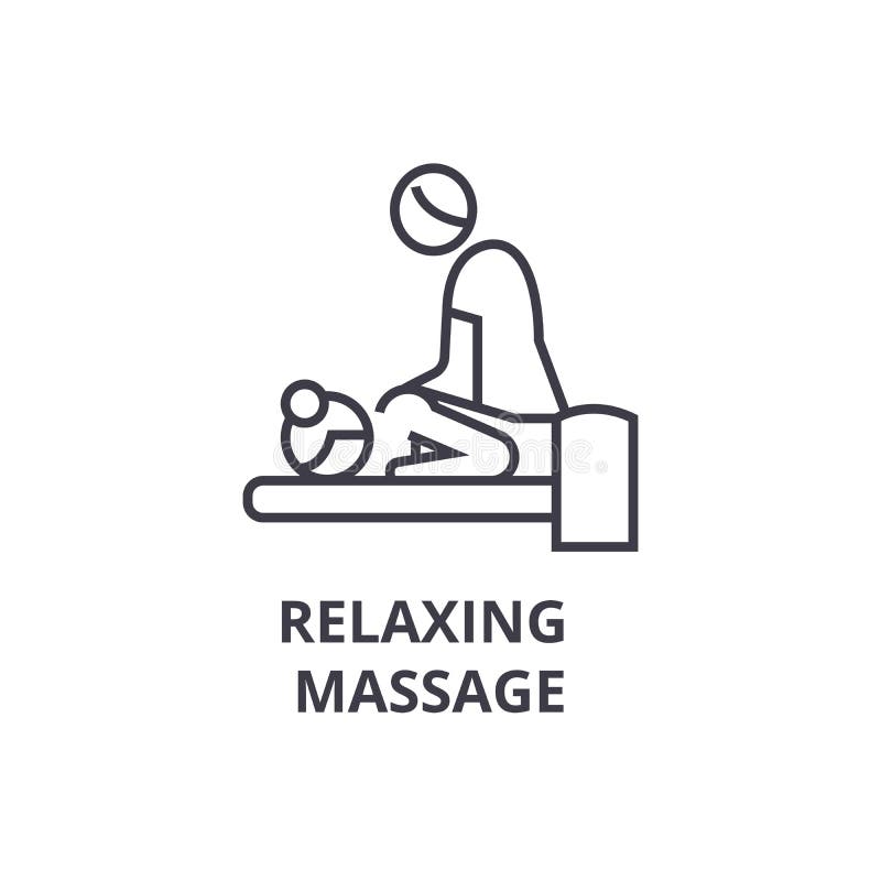 Relaxing Massage Thin Line Icon, Sign, Symbol, Illustation, Linear ...