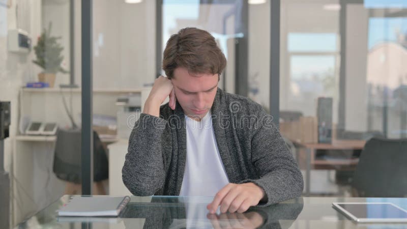 Relaxing Middle Aged Man Sleeping at Work Stock Footage - Video of ...