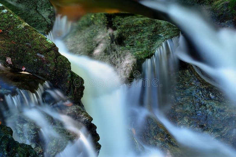 Relaxing Moss Filled Flowing Brook Stock Image - Image of cotton, rocky ...