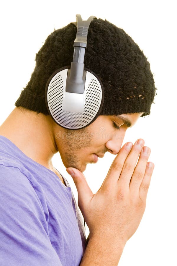 Relaxing music stock photo. Image of black, praying, prayer - 9605196