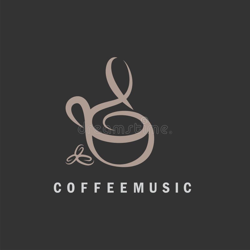 Relaxing Music with Morning Coffee Logo Icon Stock Illustration ...
