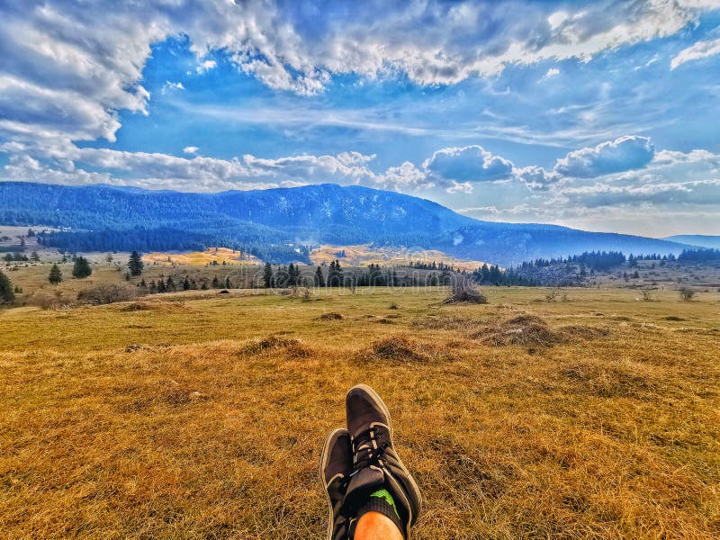 Relaxing at nature stock photo. Image of autumn, plain - 180735252