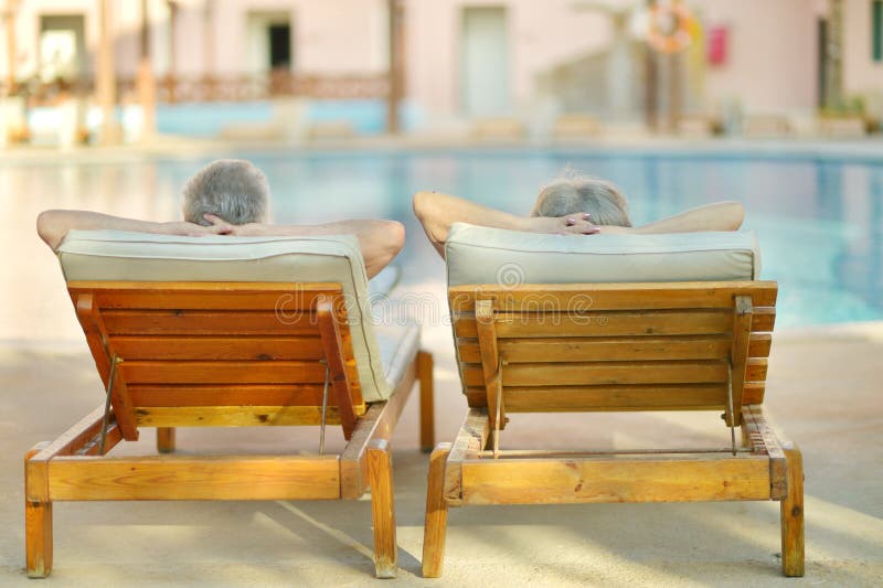 Relaxing old couple stock image. Image of female, look - 43396217