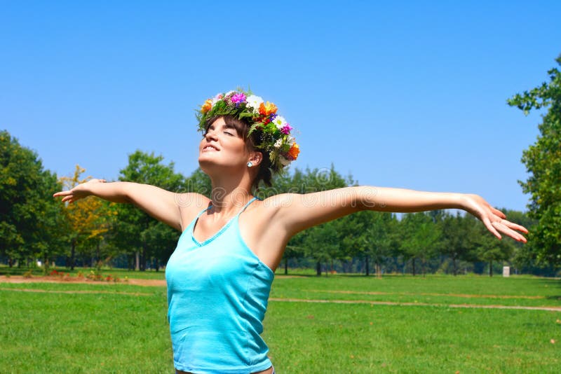 Relaxing outdoors stock photo. Image of pretty, happy - 10600650