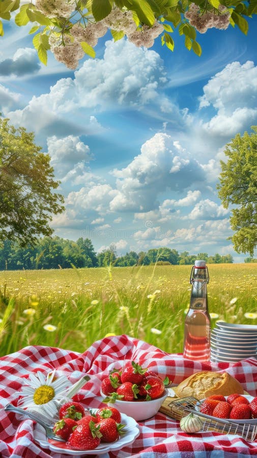 A Relaxing Picnic Setting. Peaceful and Serene Concept Stock ...