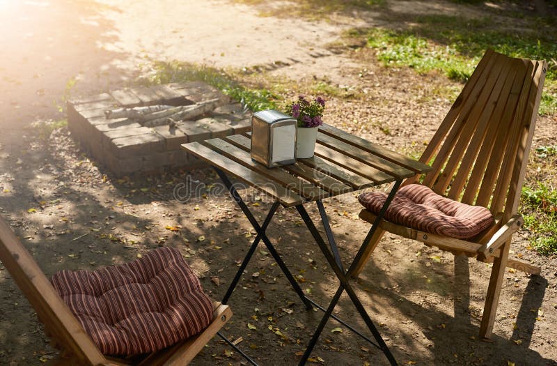 Relaxing Place in the Tiny Provence Garden Stock Image - Image of ...