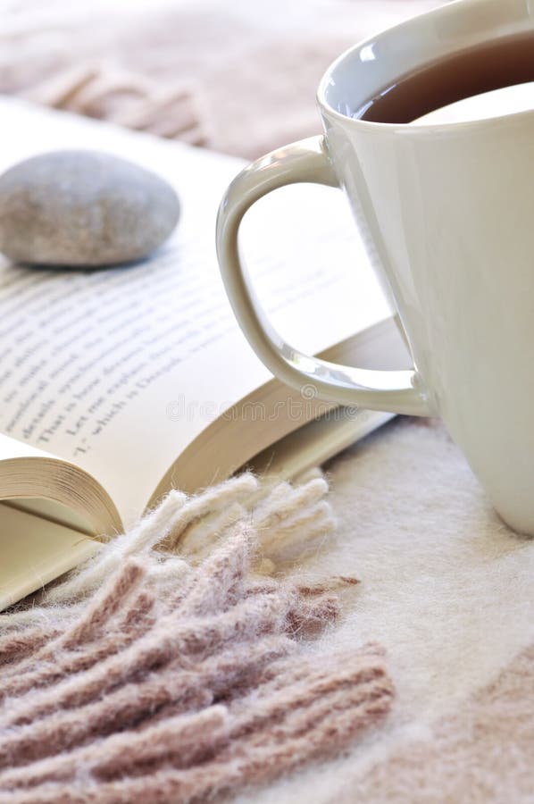 Relaxing reading with tea stock image. Image of mugs, cups - 7965509