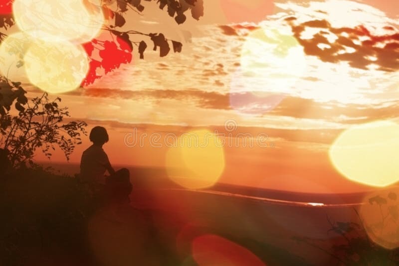 Relaxing and Resting in the Sunset Stock Image - Image of delight ...