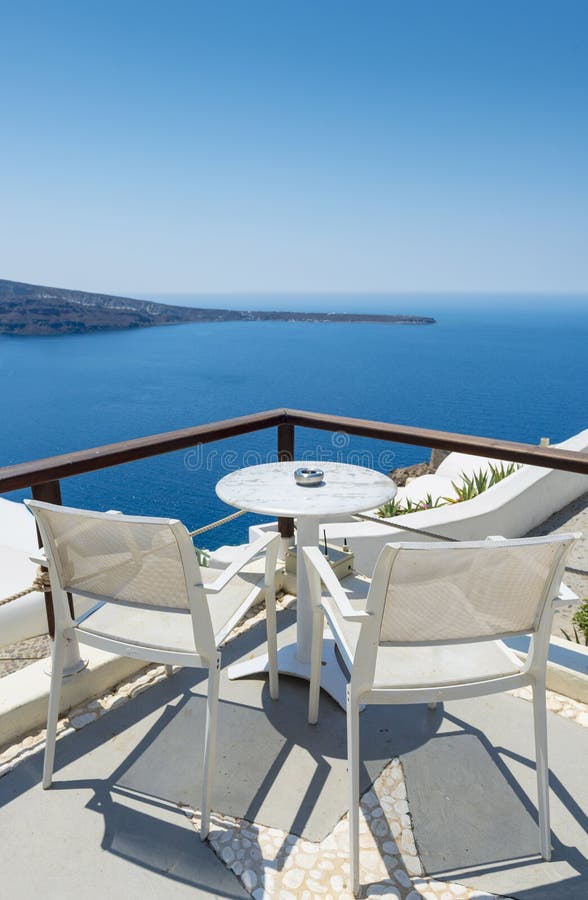 Relaxing in Santorini, Greece Stock Image - Image of apartment ...