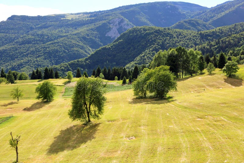 Relaxing Scene with a Beautiful Mountain Panorama with Mountains Stock ...