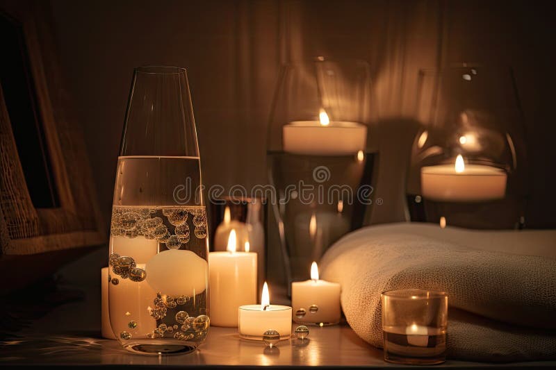 Relaxing Scene with Bubbles and Candlelight, Perfect for Unwinding ...