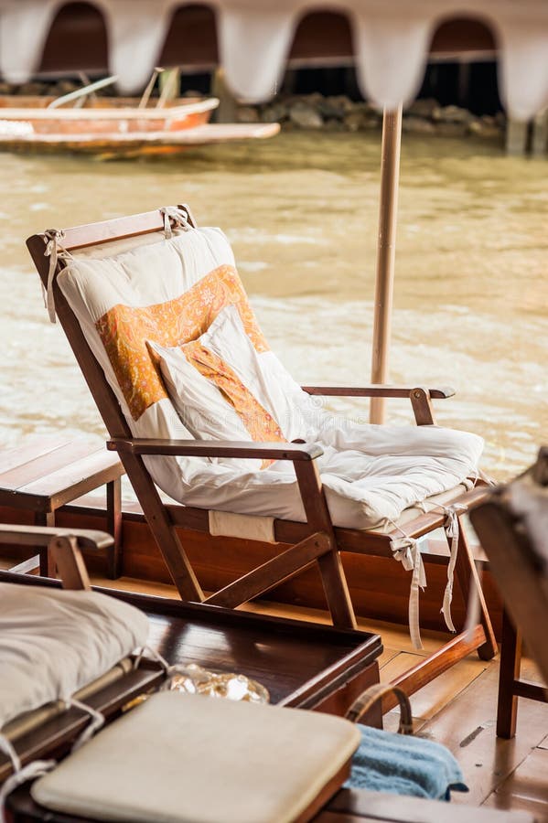 Relaxing seat on a boat stock image. Image of pillow - 29507041