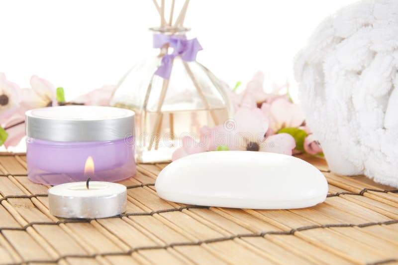 Relaxing setting stock photo. Image of cream, orchid - 18029344