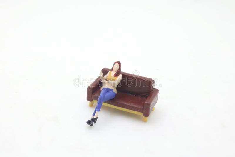 Relaxing Sit on Comfortable Sofa in Modern Living Room Stock Image ...