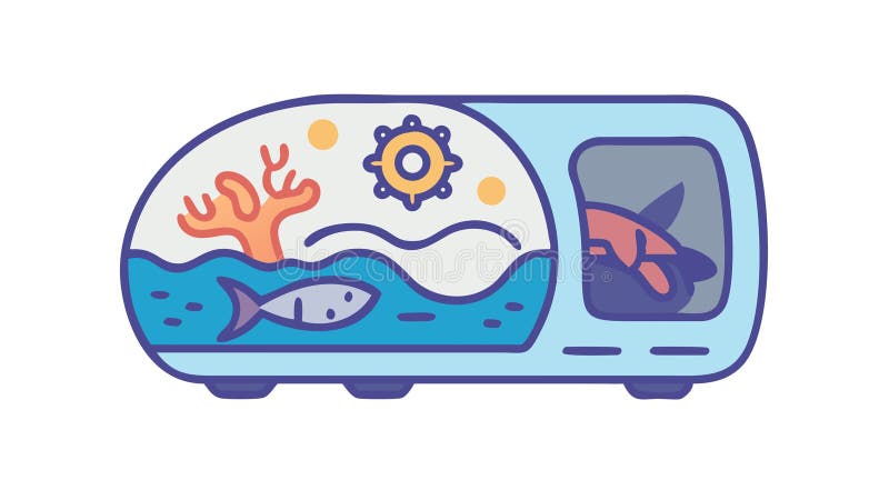 Relaxing Sleep Pod Icon with Aquatic Elements for Tranquility, Vector ...