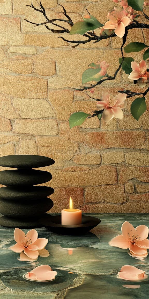 Relaxing Spa Backdrop with a Balanced Pattern. Stock Illustration ...