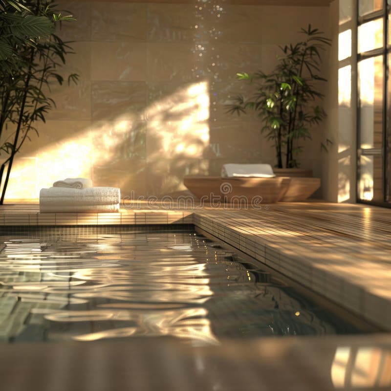 Relaxing Spa Environment Captured from a Back View, Illustrating ...