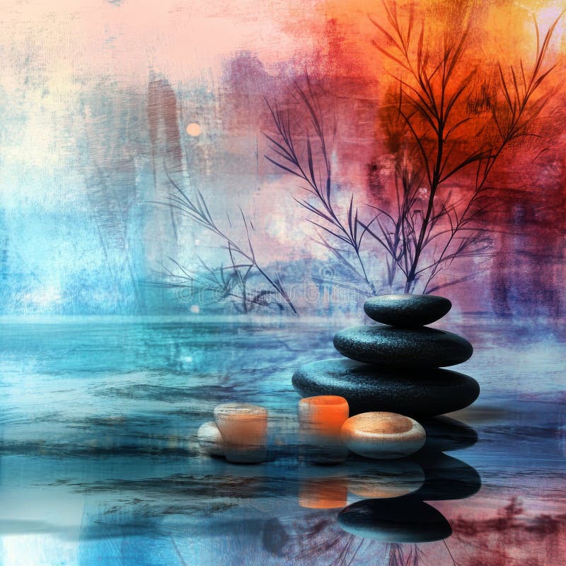 Relaxing Spa Environment with a Dynamic Abstract Color Background ...