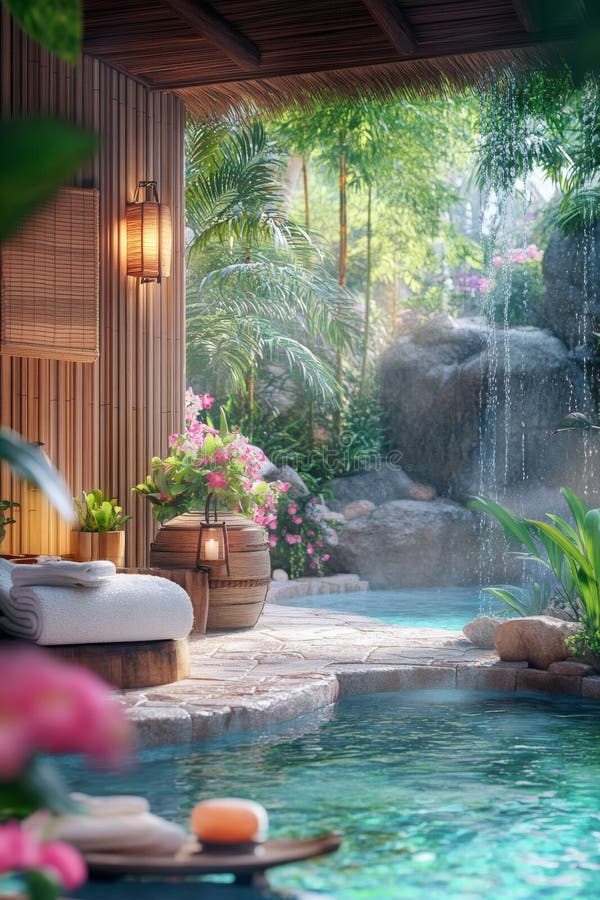 Relaxing Spa Environment Featured in a Visually Appealing Poster. Stock ...