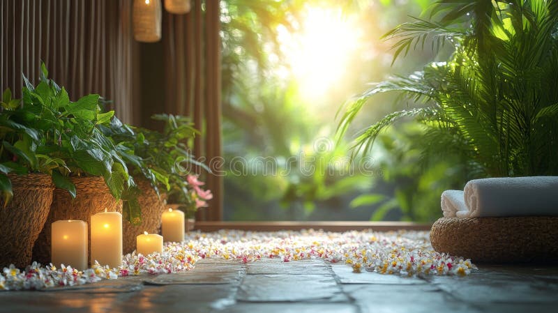 Relaxing Spa Environment with Natural Light and Calming Decorations in ...