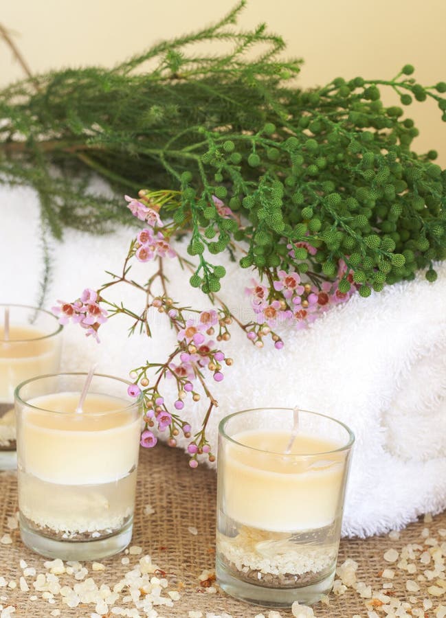 Relaxing spa scene stock image. Image of handmade, calming - 6634603