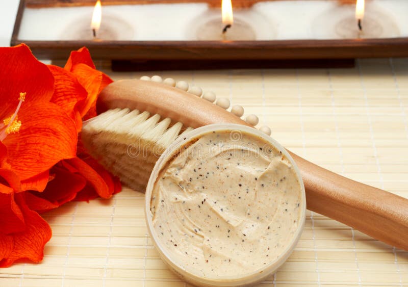 Relaxing Spa Scene with Body Products Stock Image - Image of face ...