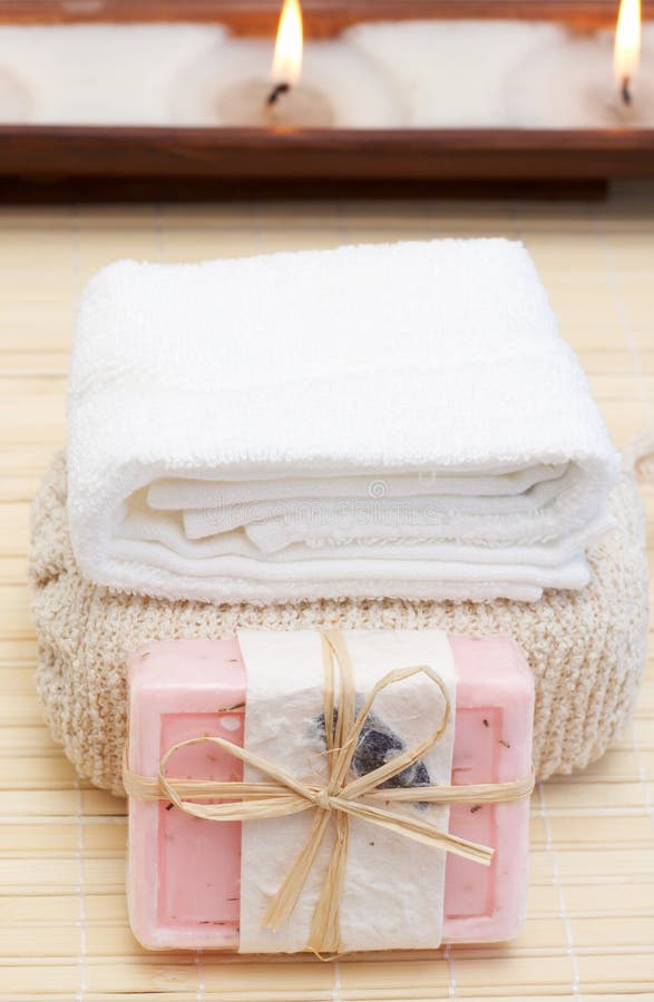 Relaxing Spa Scene with Body Products Stock Image - Image of face ...